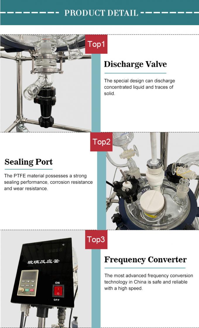 Explosion Proof Decarboxylation Chemical Lab Glass Reactor